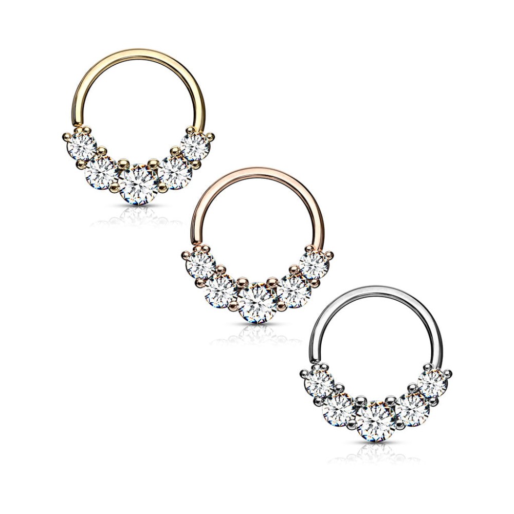 Kolczyk kryształy do chrząstki ucha helix Daith septum kółko u145 ...