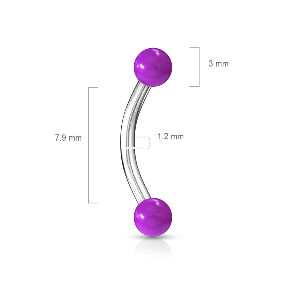 Kolczyki do BRWI , ucha daith, septum akrylowe bioplast 8mm ba21 ...