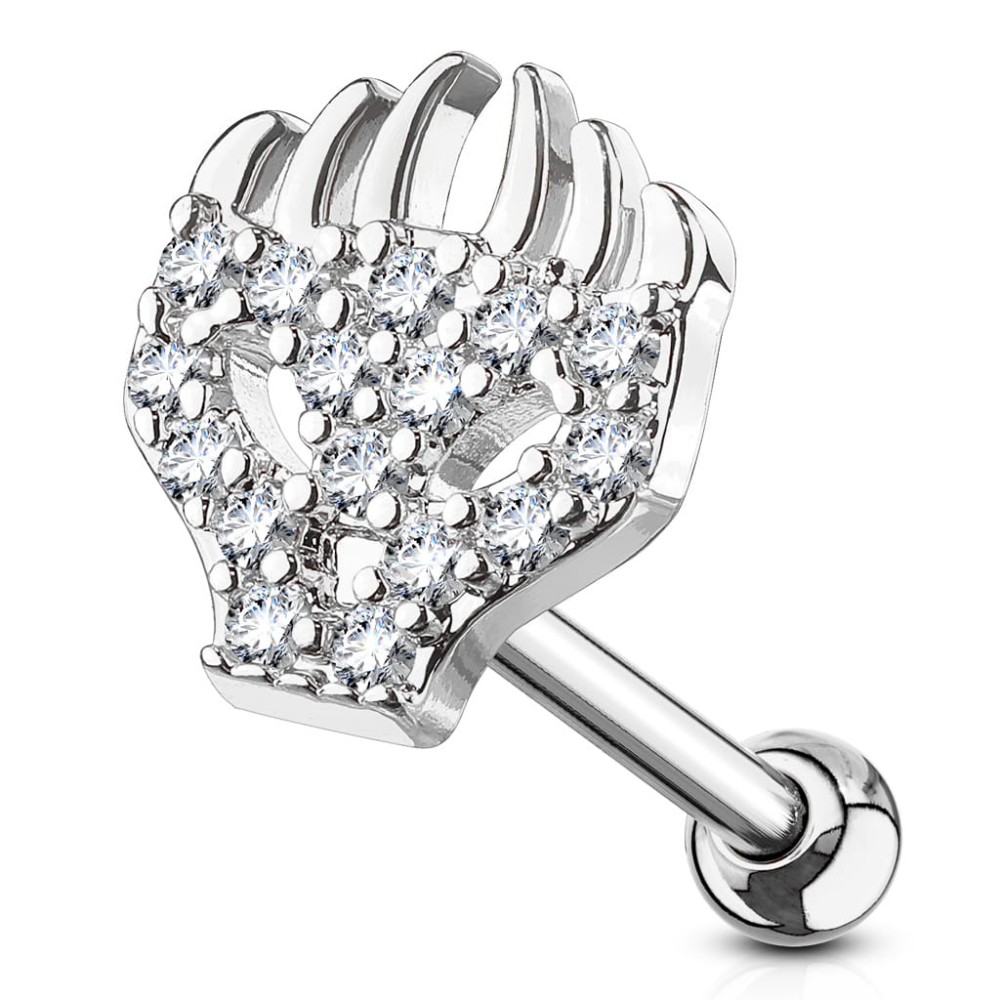 Kolczyk czaszka do chrząstki helix tragus kryształki (u134) Piercing4u ...