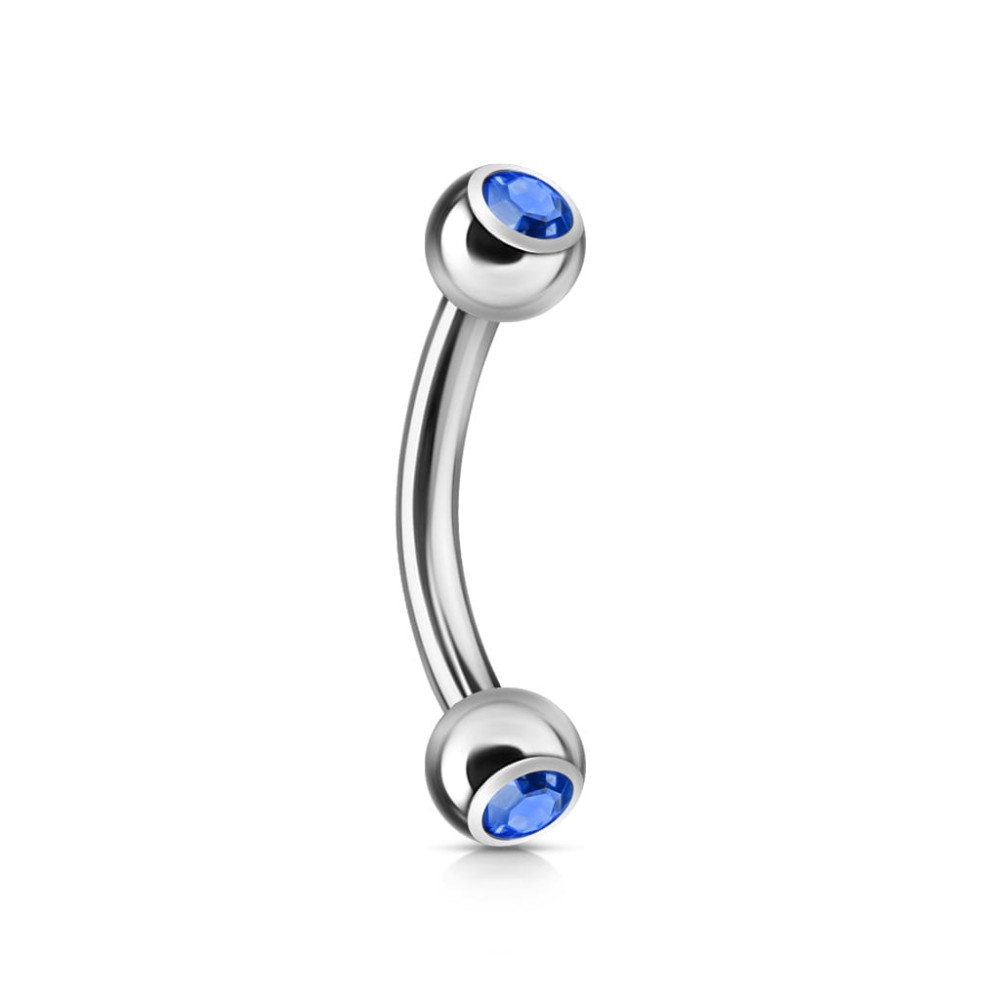 Kolczyk do BRWI Daith septum kryształki 8mm piercing