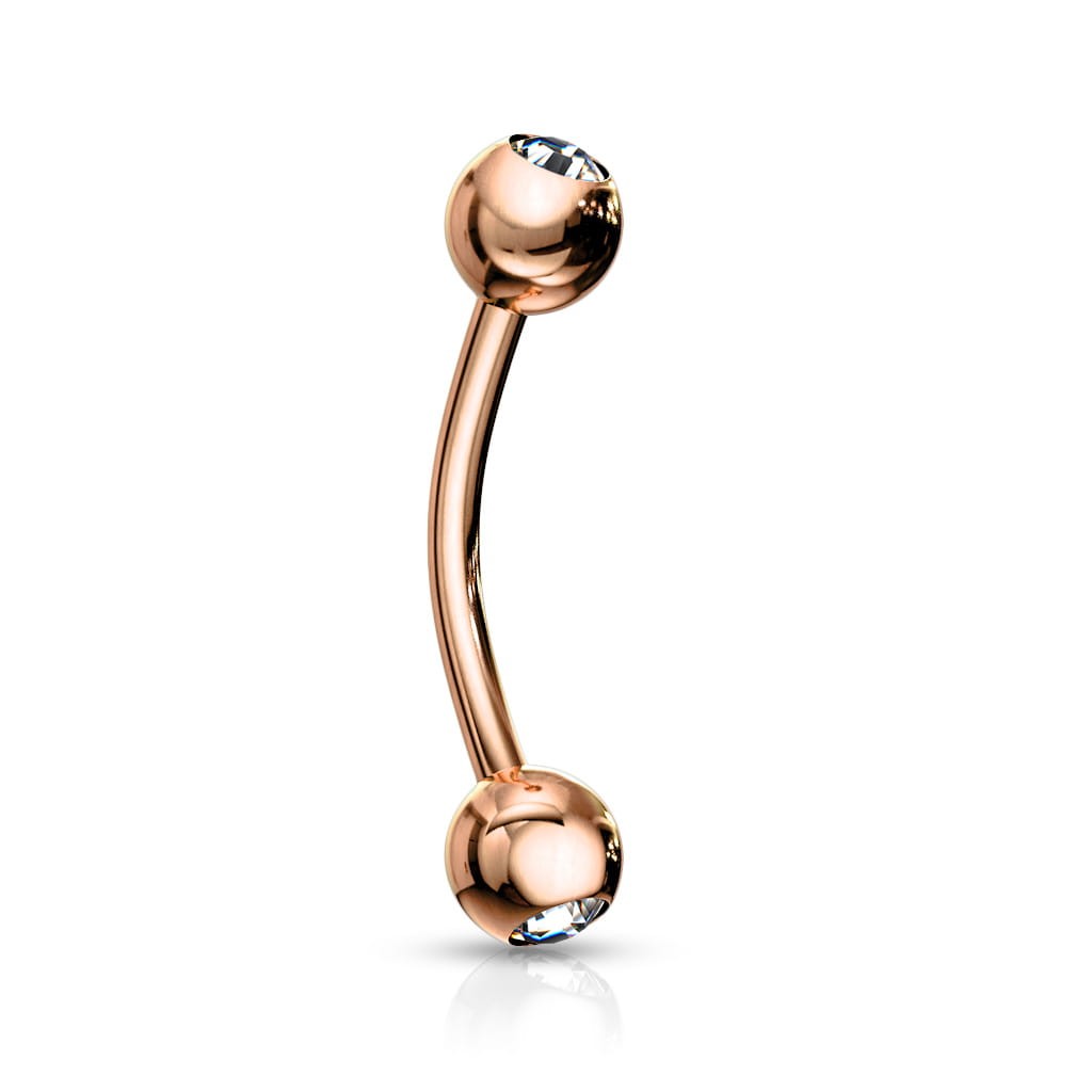 Różowe złoto kulki kryształki Kolczyk do BRWI daith smiley septum (B23 ...