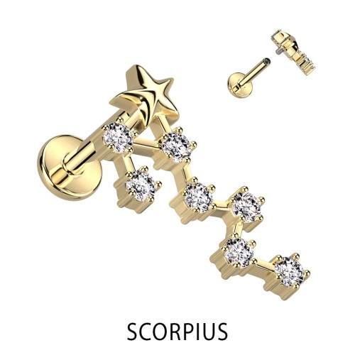 Kolczyk do chrząstki ucha płatka helix tragus Skorpion u137 - sklep ...