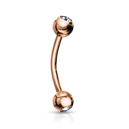 Różowe złoto kulki kryształki Kolczyk do BRWI daith smiley septum (B23 ...